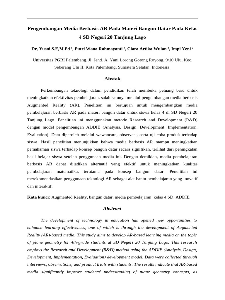 Jurnal Ar Bangun Datar KLP 1 Ict | PDF