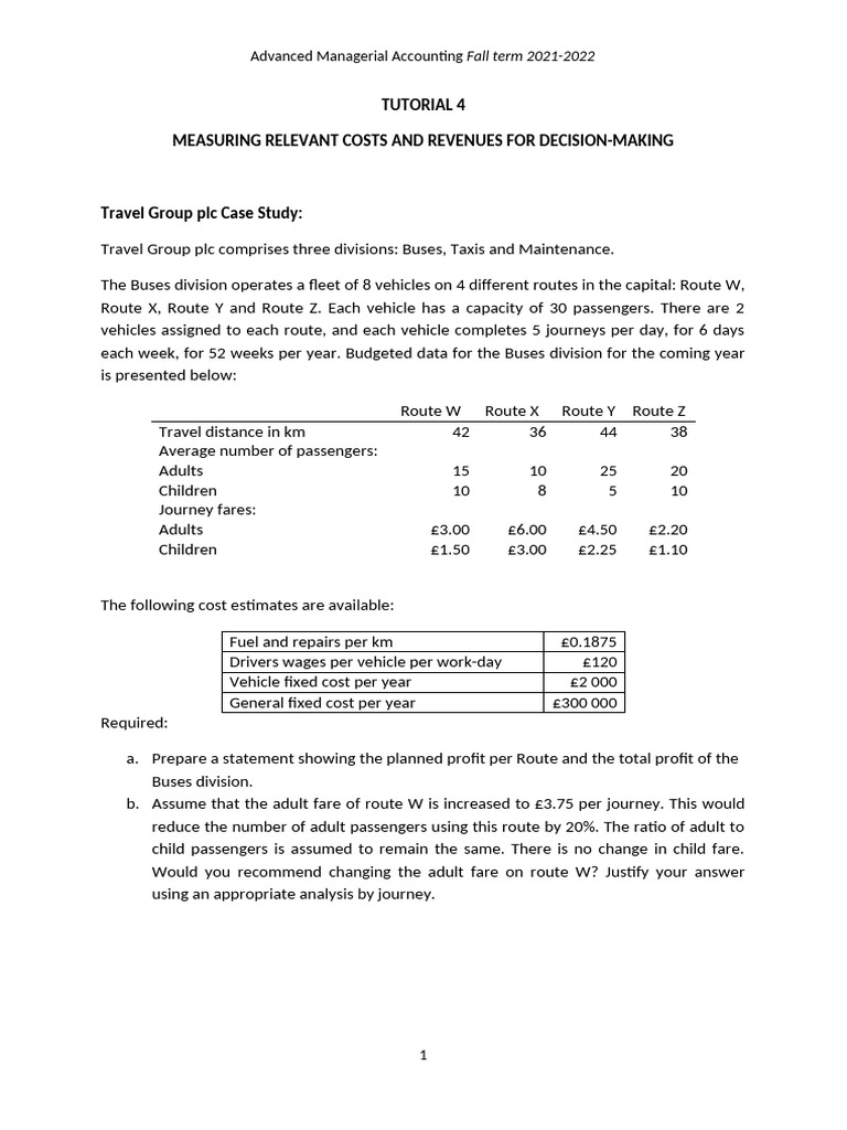 Relevant Costs for Travel Group Decision-Making | PDF | Fare | Layoff