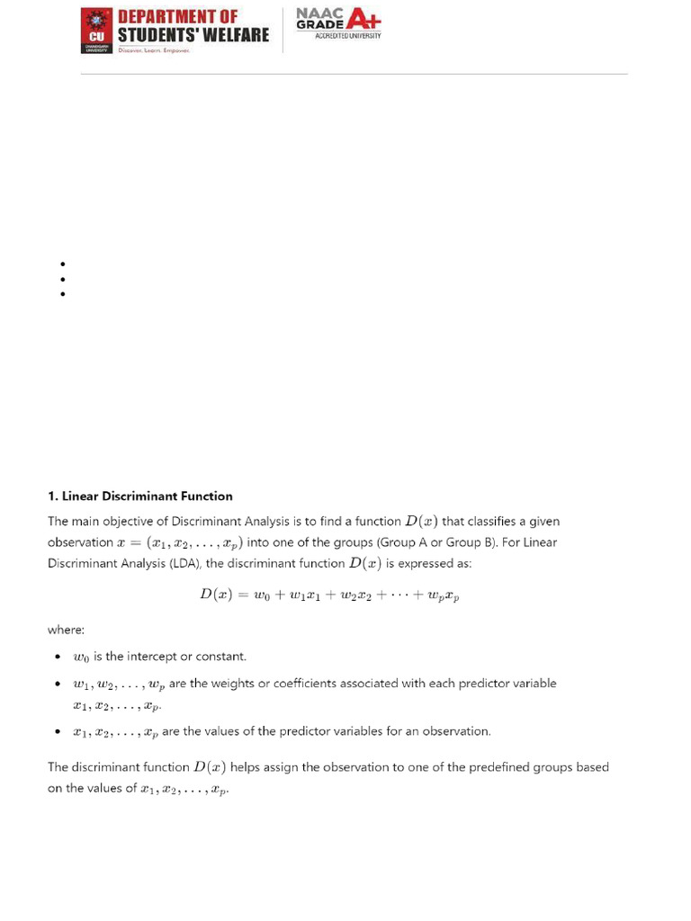Discriminant Analysis Guide | PDF | Statistical Classification | Dependent And Independent Variables