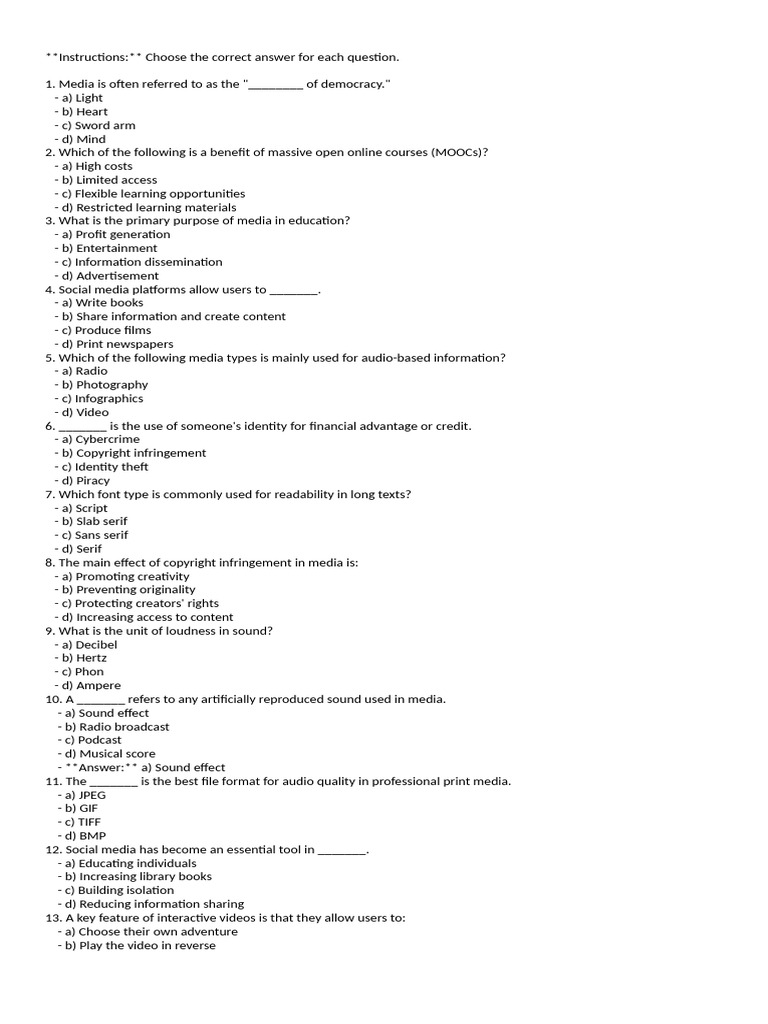 MIL Q2 SUMMATIVE TEST | PDF | Social Media | Popular Culture & Media ...