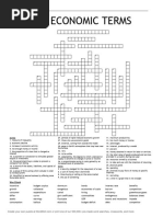 Economics Crossword Puzzle Guide | PDF | Business