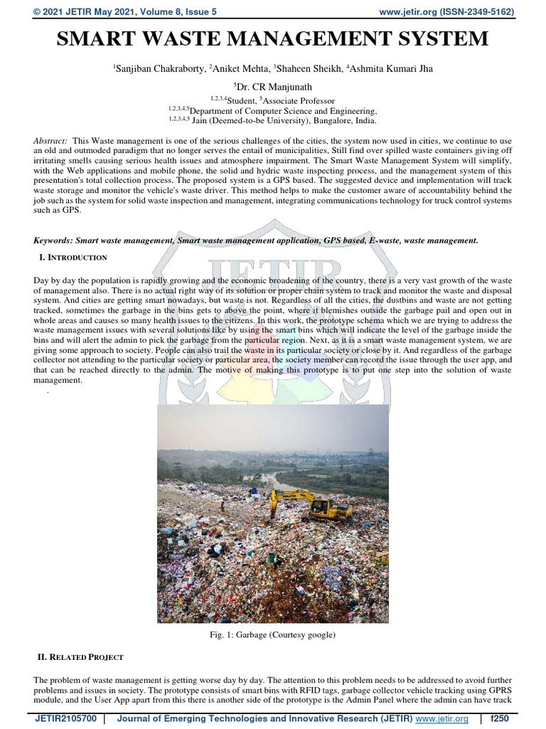 Smart Waste Management System 9 | PDF | Internet Of Things | Municipal ...