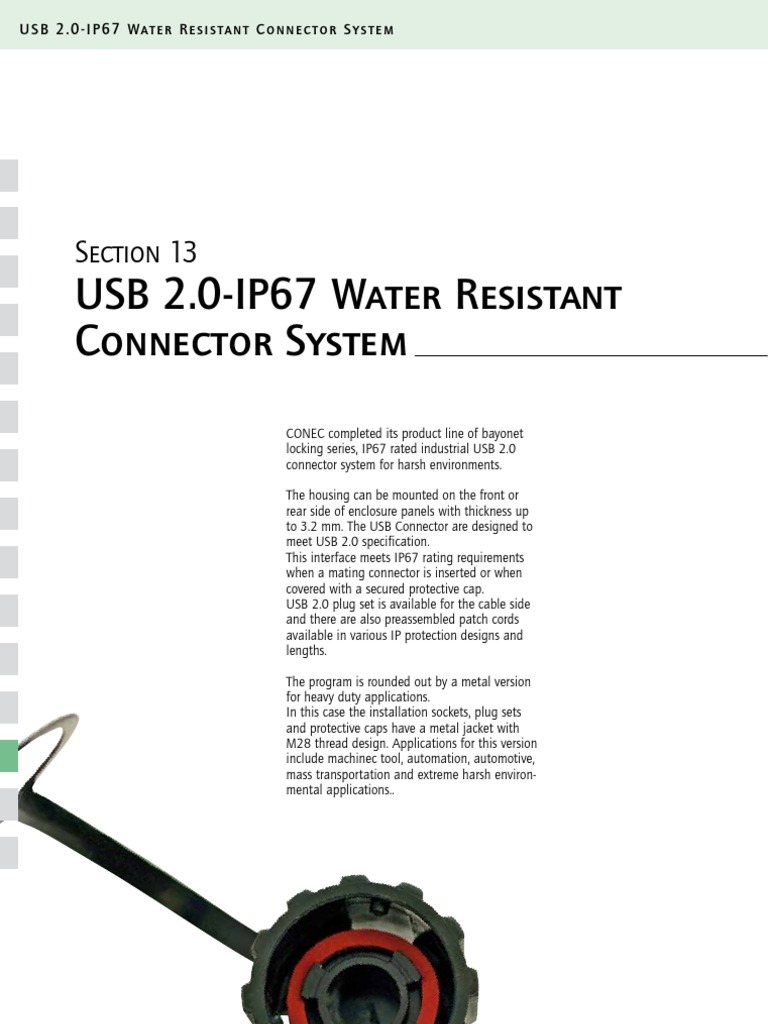 USB Liittimet IP67 | PDF | Electrical Connector | Usb