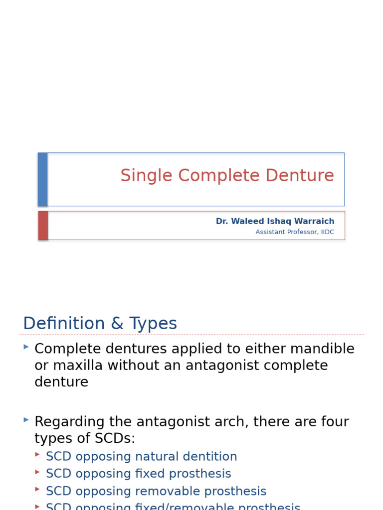 Single Complete Denture | PDF | Dentures | Dentistry Branches
