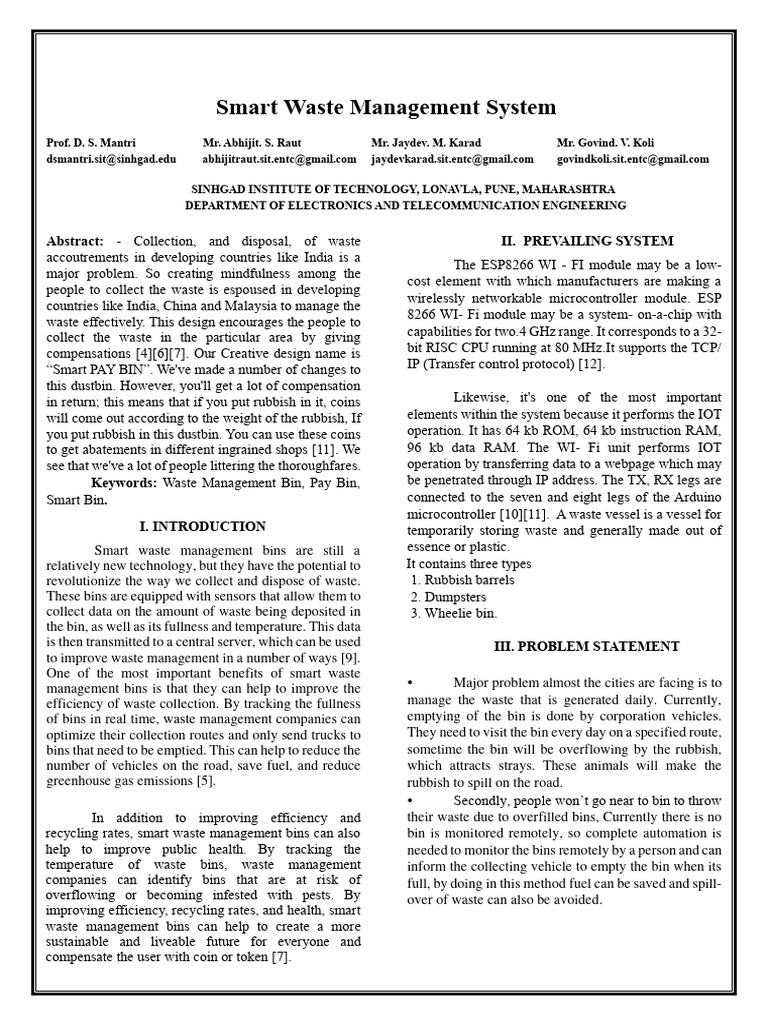 Smart Waste Management System 8 | PDF | Arduino | Integrated Development Environment