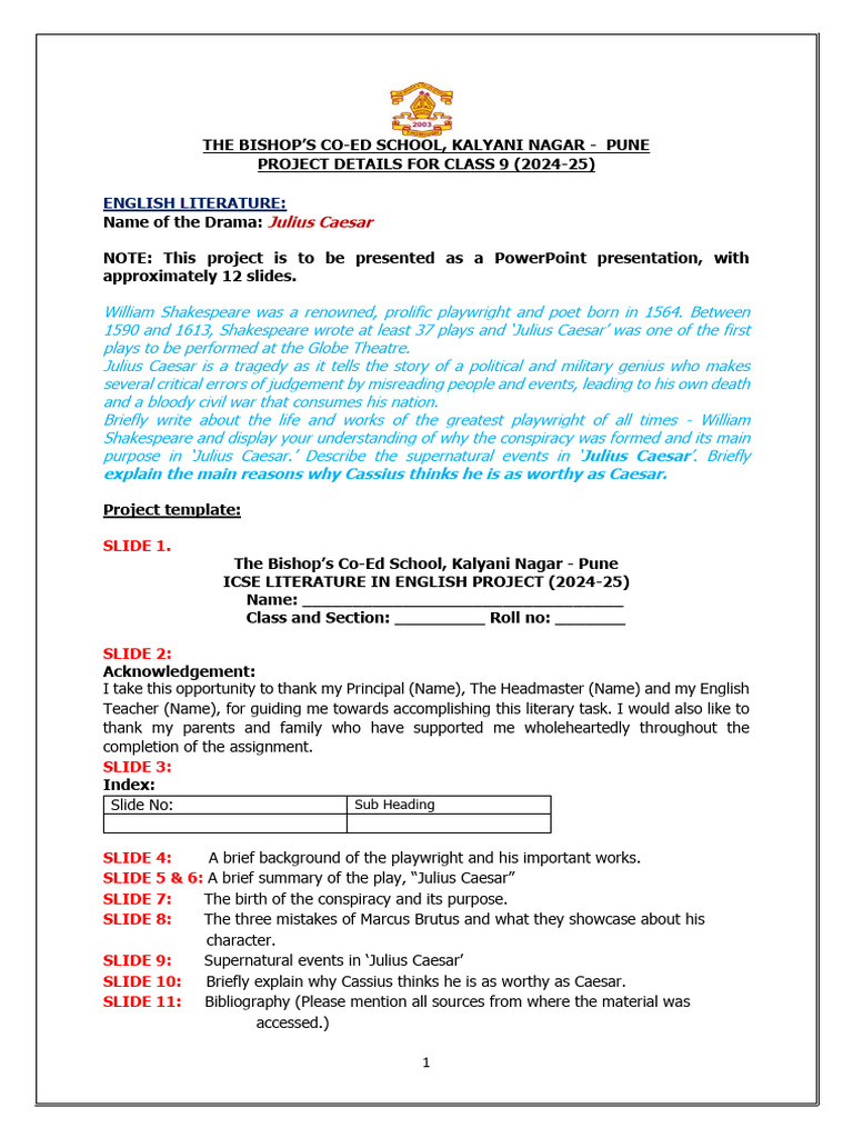25042024011610KLN Class 9 Project Details 2024-2025 | PDF | Division ...