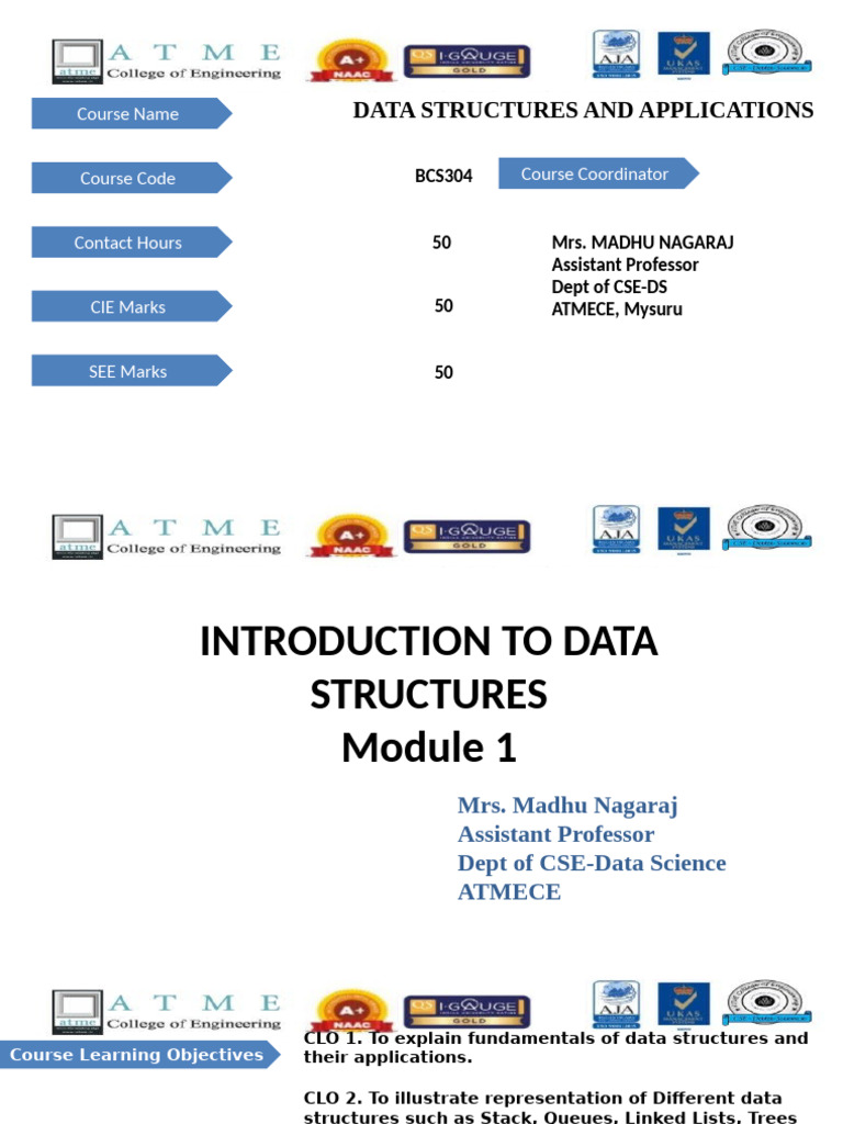DS Module 1 Intro | PDF | Pointer (Computer Programming) | Integer (Computer Science)