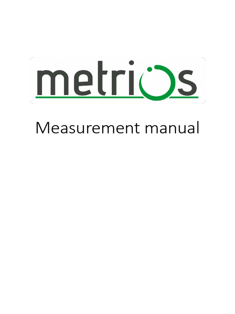 Metrios Measurement Manual - Rev01 | PDF | Exposure (Photography) | Gear
