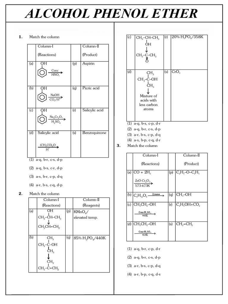 Alcohol Phenol Ether HCTBXDG | PDF | Ether | Chemical Substances