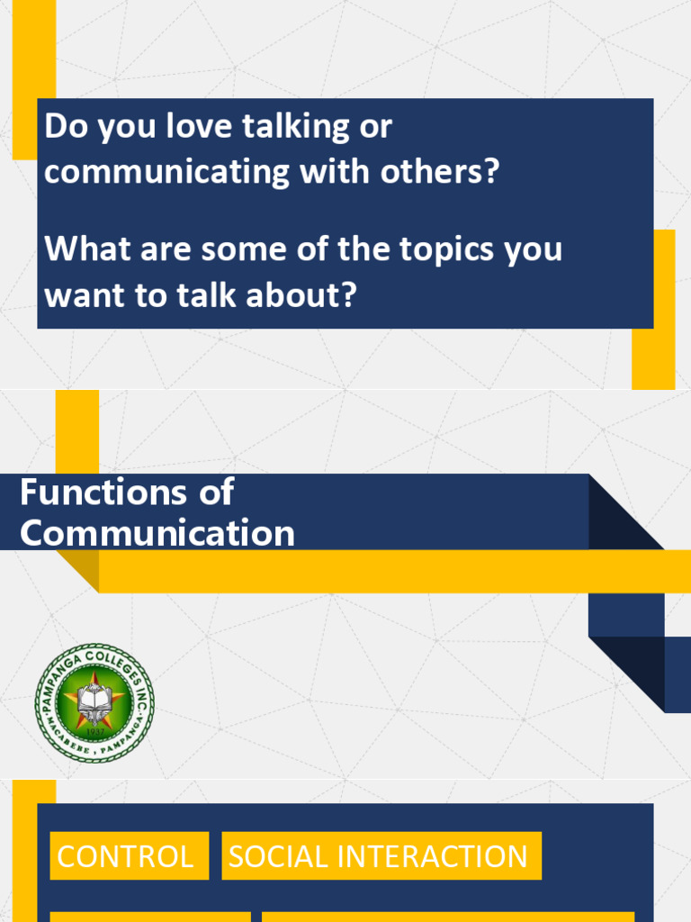 Functions of Communication | PDF