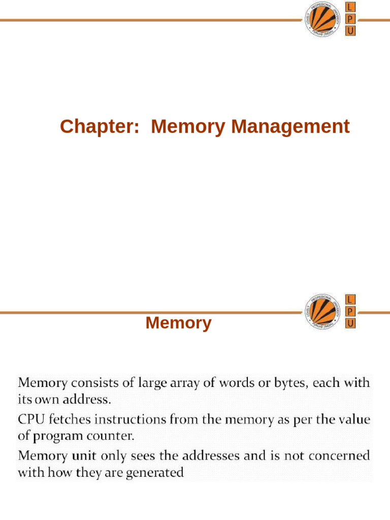 Memory Management | PDF | Computer Data Storage | Process (Computing)