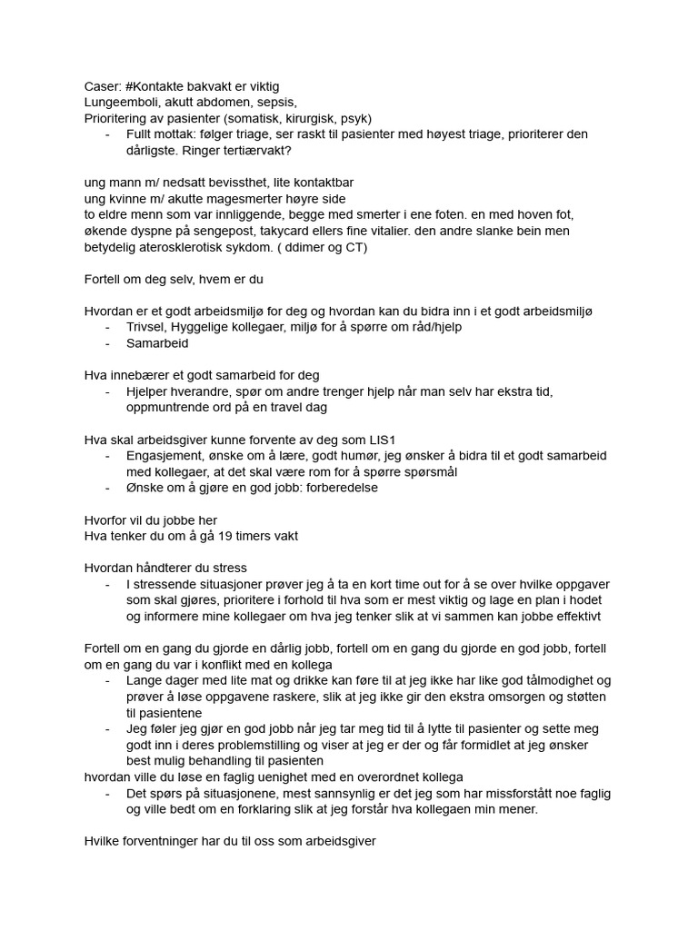 Spørsmål Intervju | PDF