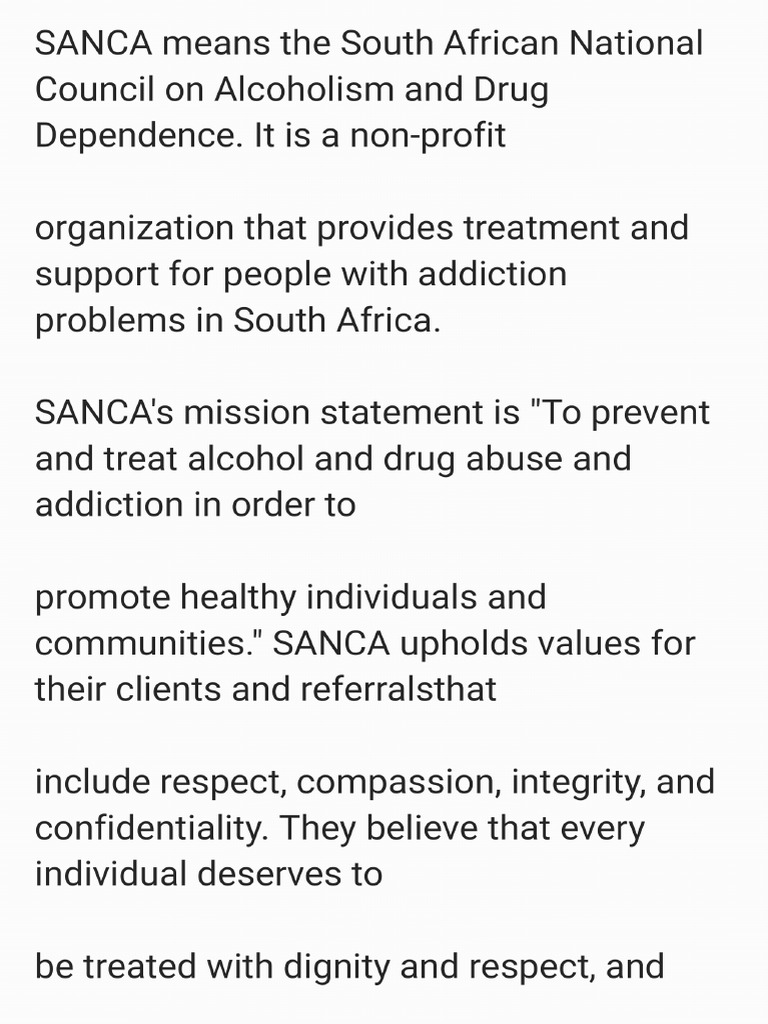 Grade 11 SANCA Project | PDF