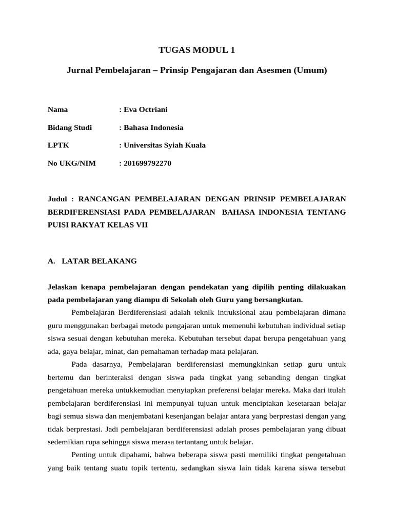 Jurnal Modul1 PPG Ayuk Eva | PDF