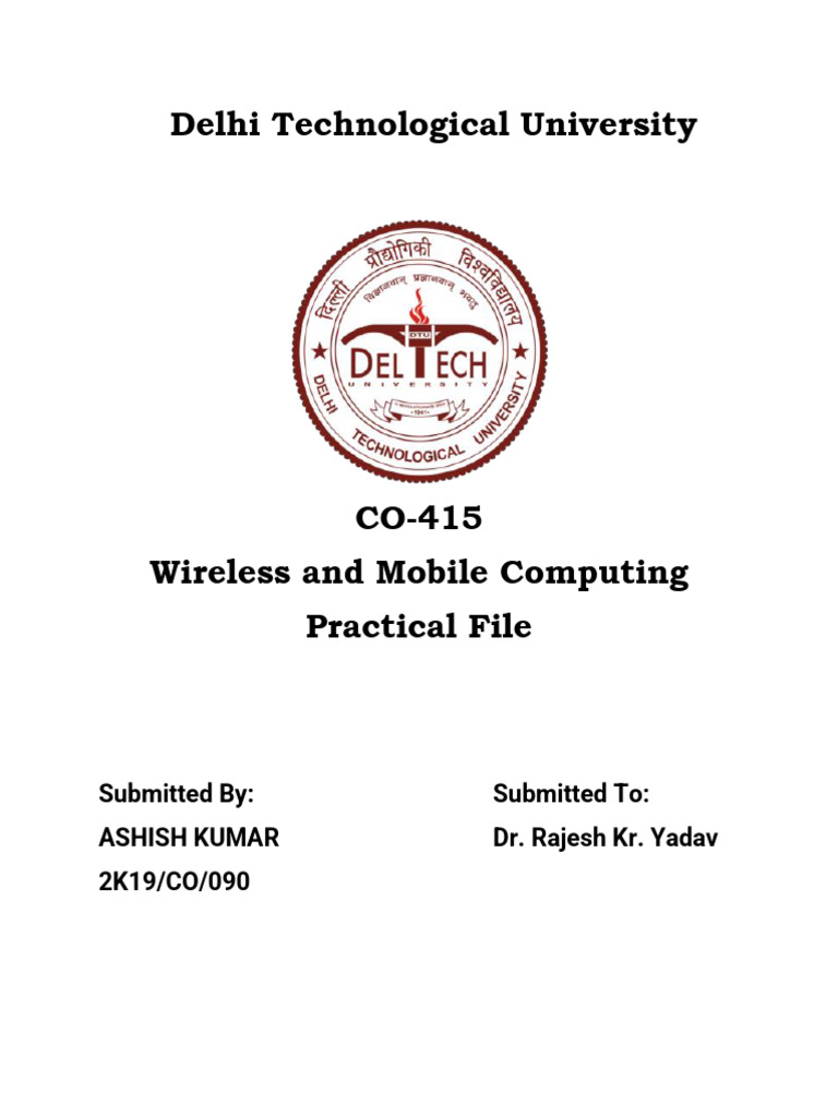 Ashish 2k19co090 WMC Lab Fil | PDF | Routing | Wireless Sensor Network