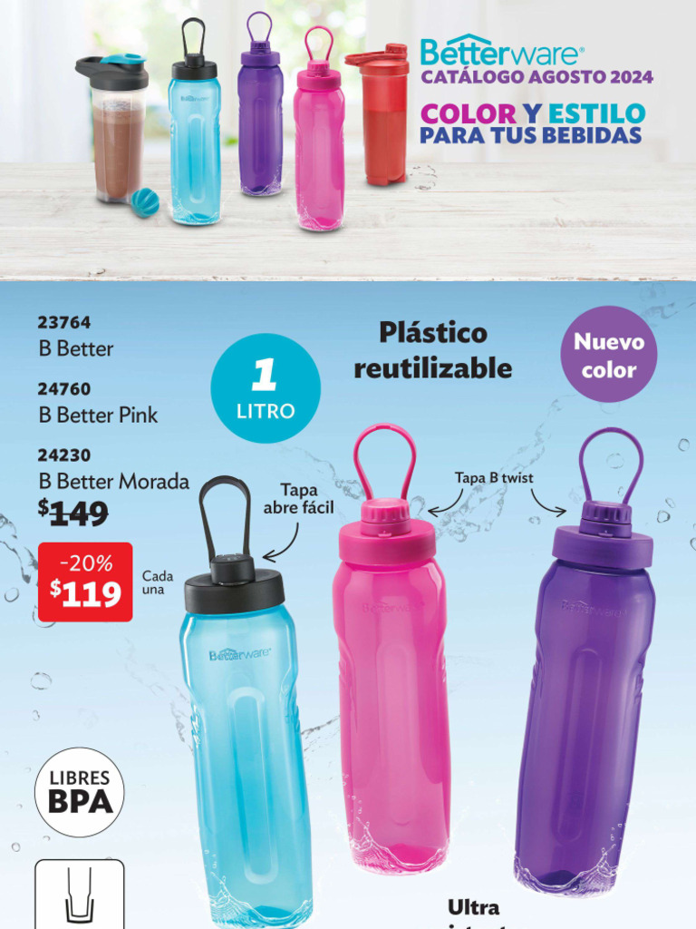Betterware - Botellas, Un Color para Cada Estilo - Agosto 2024 | PDF