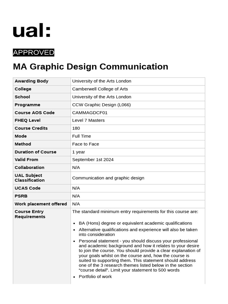 MA Graphic Design Communication UAL | PDF | Design | Graphic Design