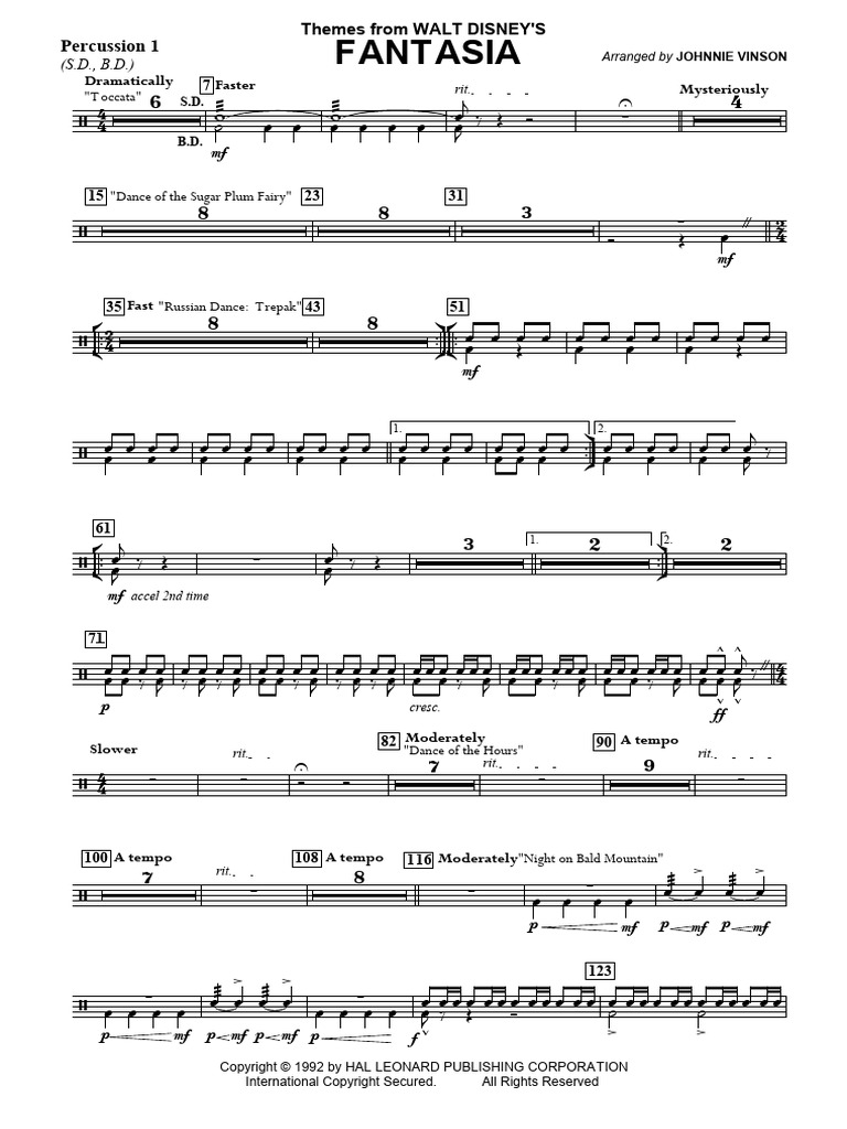 Fantasia - Percussion 1 | PDF
