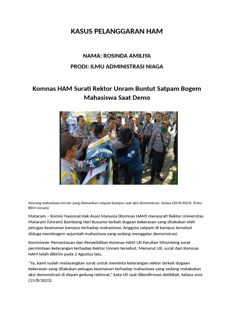 Kasus Pelanggaran Ham (Tugas PKN) | PDF | Sejarah