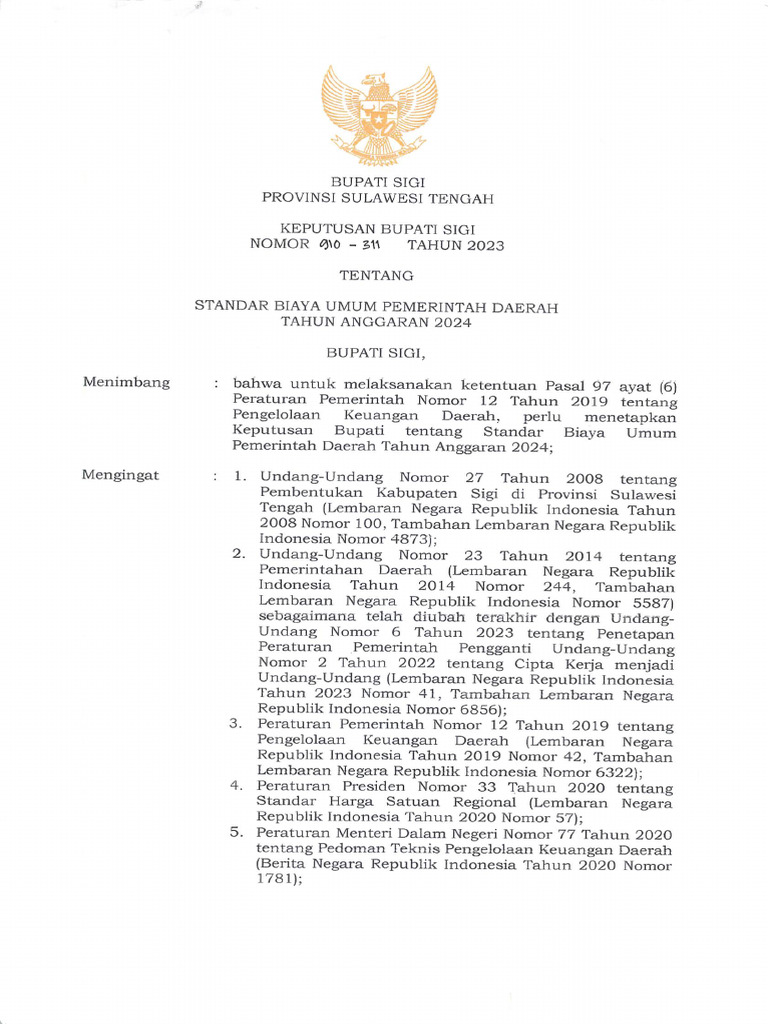 Standar Biaya Umum (Sbu) 2024 | PDF
