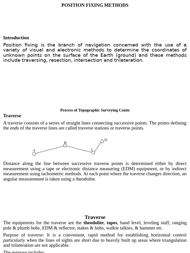 Position Fixing Methods-1 | PDF | Surveying | Angle