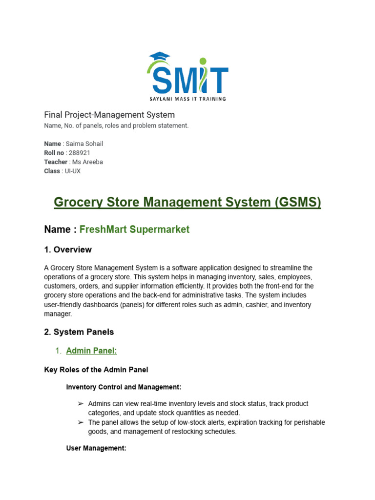 Final Project-Management System | PDF | Point Of Sale | Business