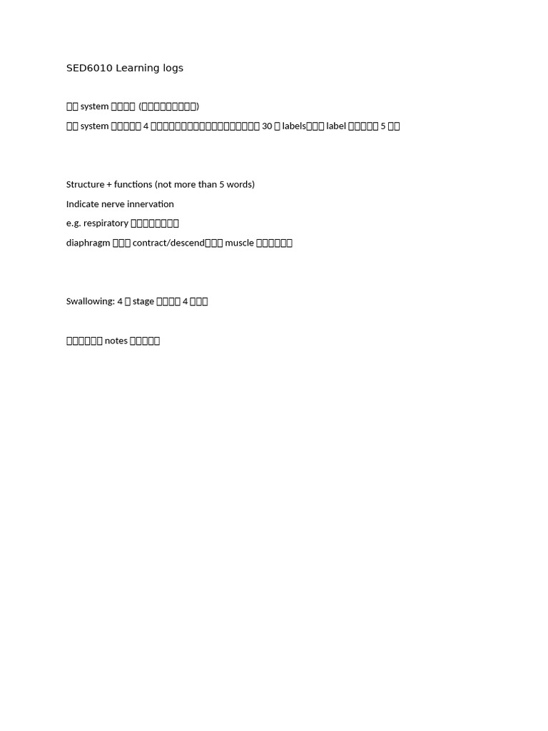 SED6010 Learning Logs | PDF