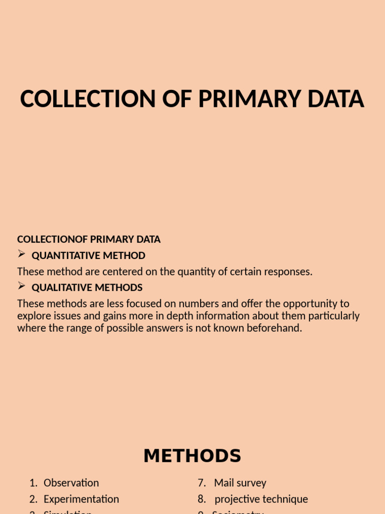 Collcetion of Primary Data | PDF | Survey Methodology | Interview