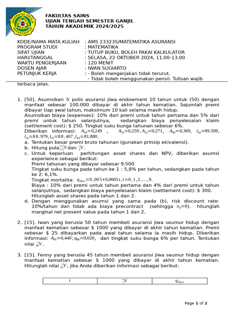 UTS MatAs Ganjil 2024 2025 | PDF