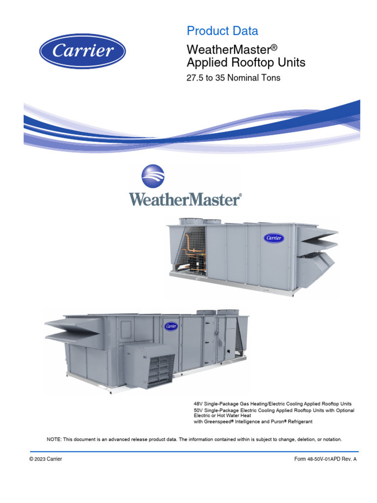 48-50 Volt RTU Carrier | PDF | Air Conditioning | Thermostat
