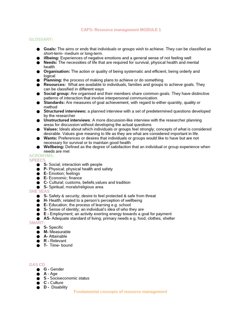 2020 P CAF - CAFS Prelim Notes (Tiana) | PDF | Leadership | Goal