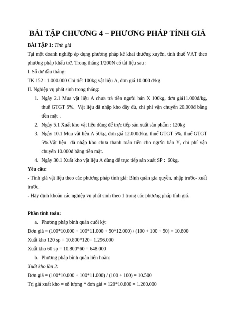 Bai Tap Nhom Chuong 4 | PDF