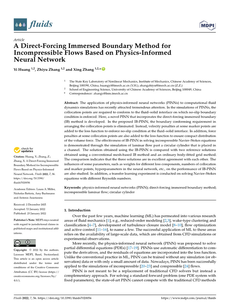 A Direct-Forcing Immersed Boundary Method For | PDF | Computational Fluid Dynamics | Navier ...