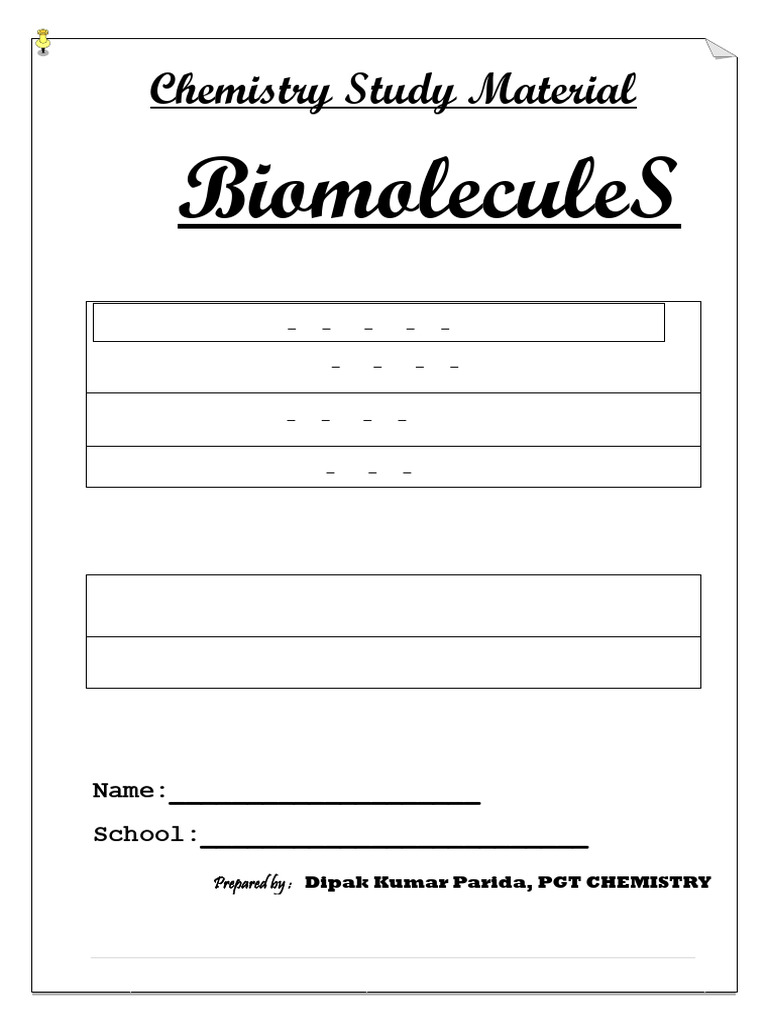 Biomolecules Notes Class 12 Chemistry by Deepak Ku Parida | PDF ...