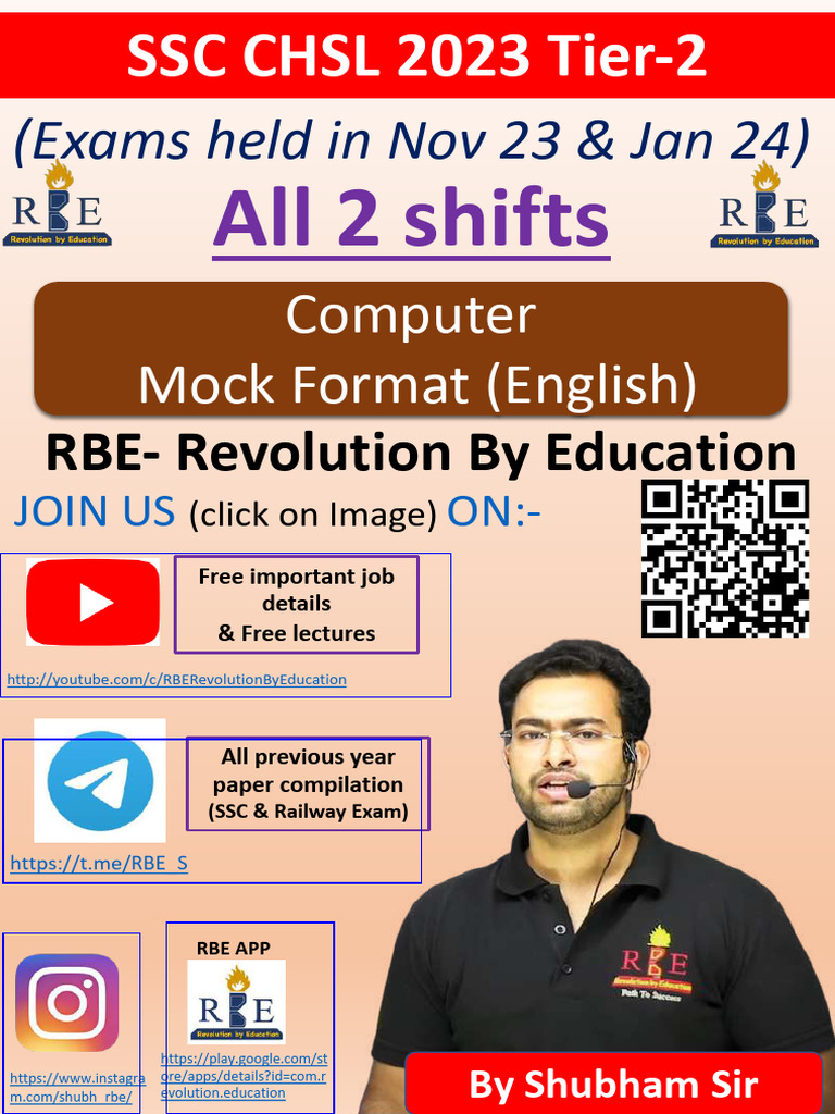 Computer Mock Pyq (Eng) SSC CHSL 2023 Tier-2 - RBE - Compressed | PDF | Software | Computing