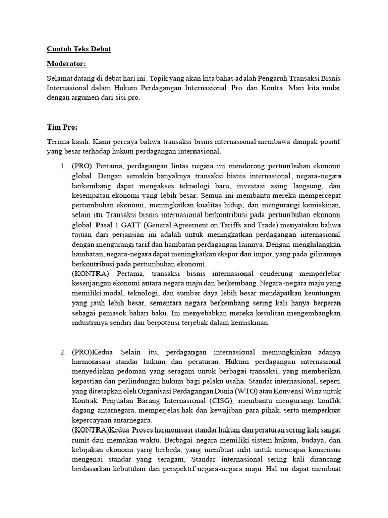 Contoh Teks Debat | PDF
