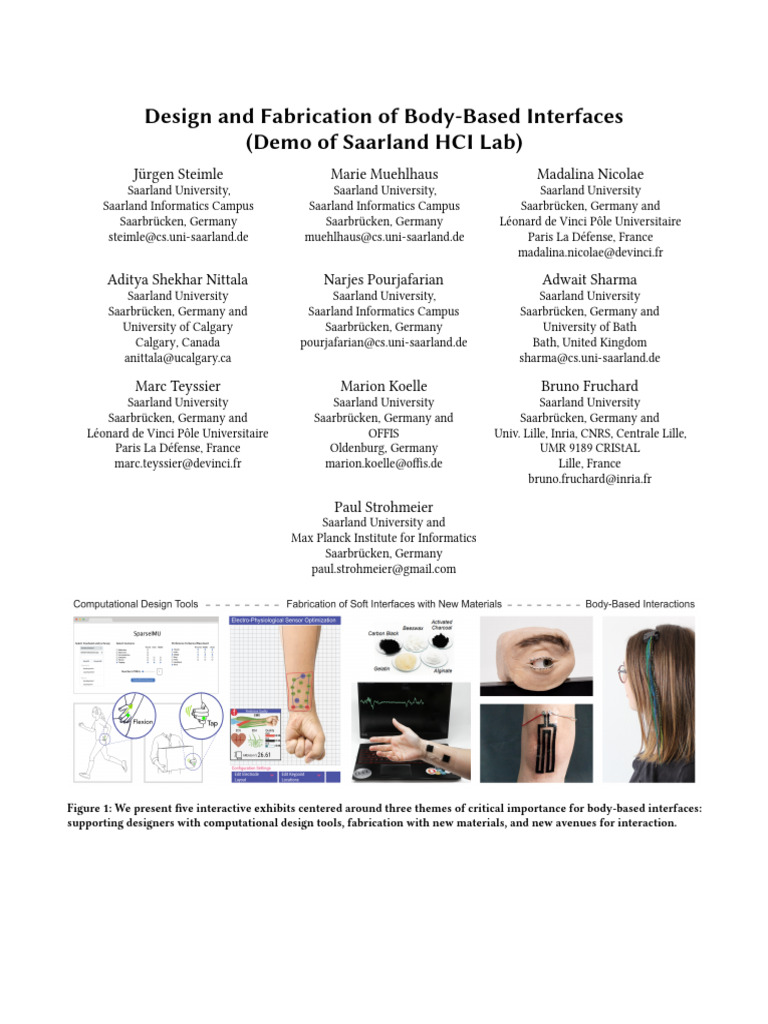Design and Fabrication of Body-Based Interfaces | PDF | Human–Computer Interaction ...