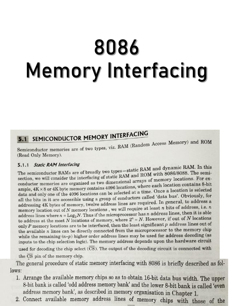 8086 Memory Interfacing | PDF