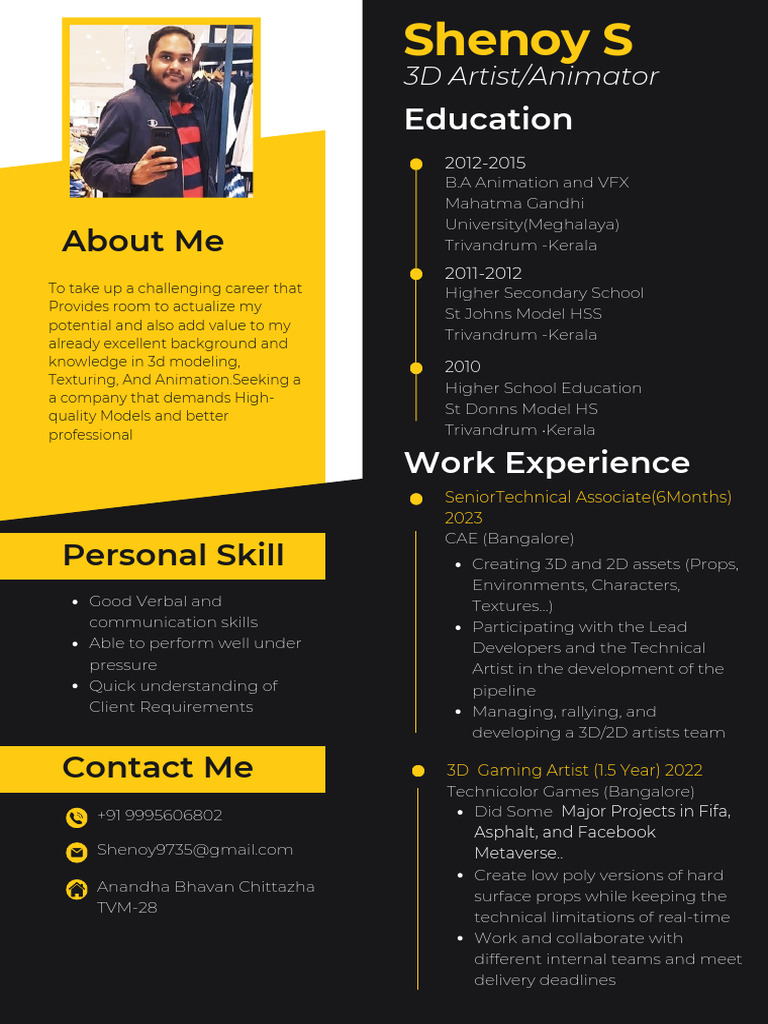 Shenoy CV 2024 | PDF | 3 D Computer Graphics | Computer Graphics