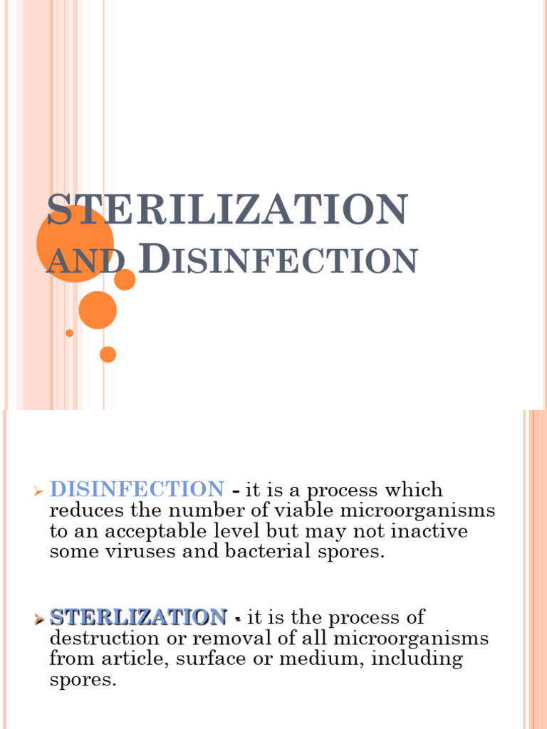 Sterlization - Disinfection (Unit 3) | PDF | Sterilization (Microbiology) | Disinfectant