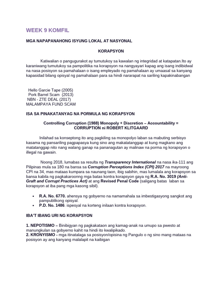 Komfil Week 91011 | PDF