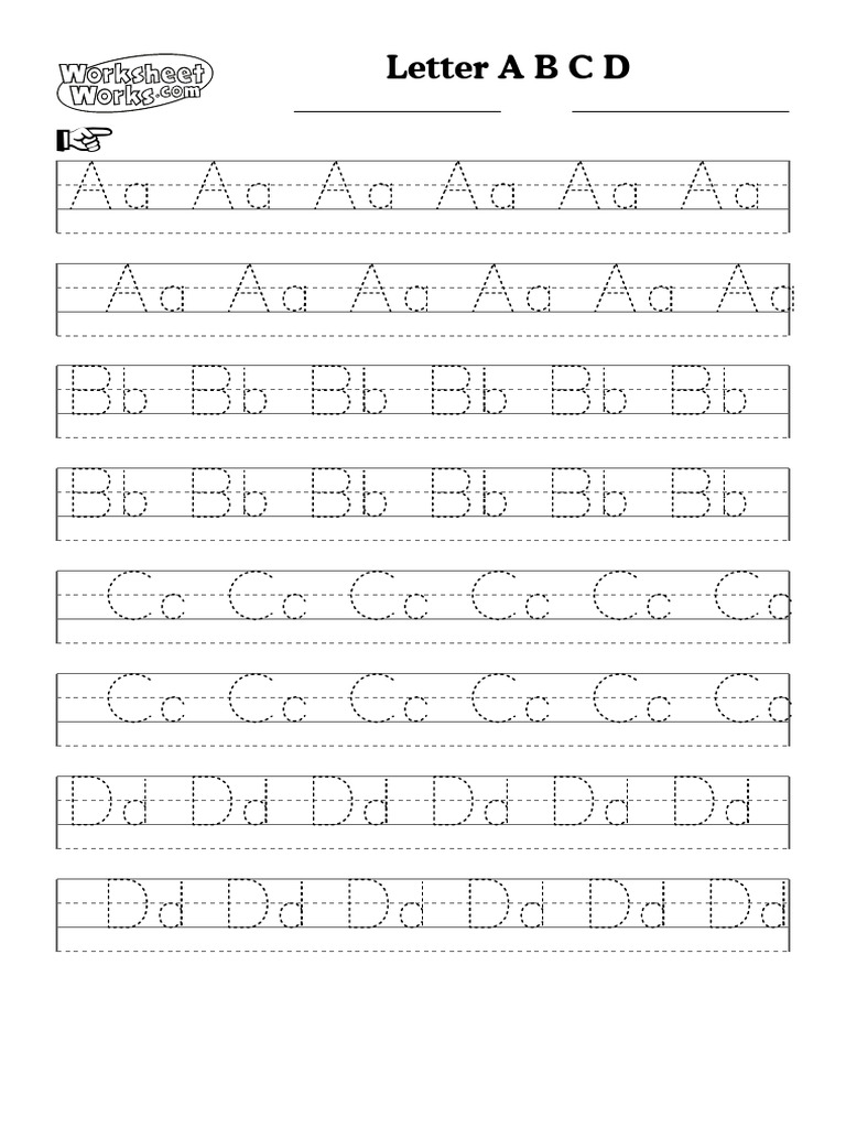 WorksheetWorks Letter A B C D 4 | PDF