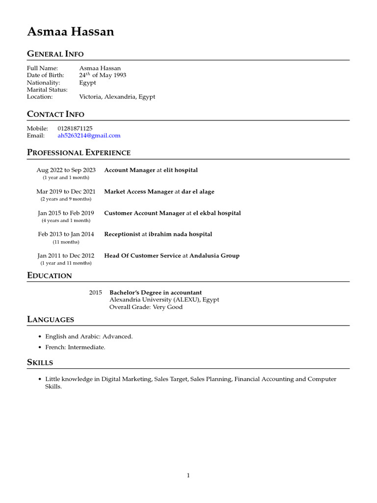 Asmaa Hassan: Eneral NFO | PDF