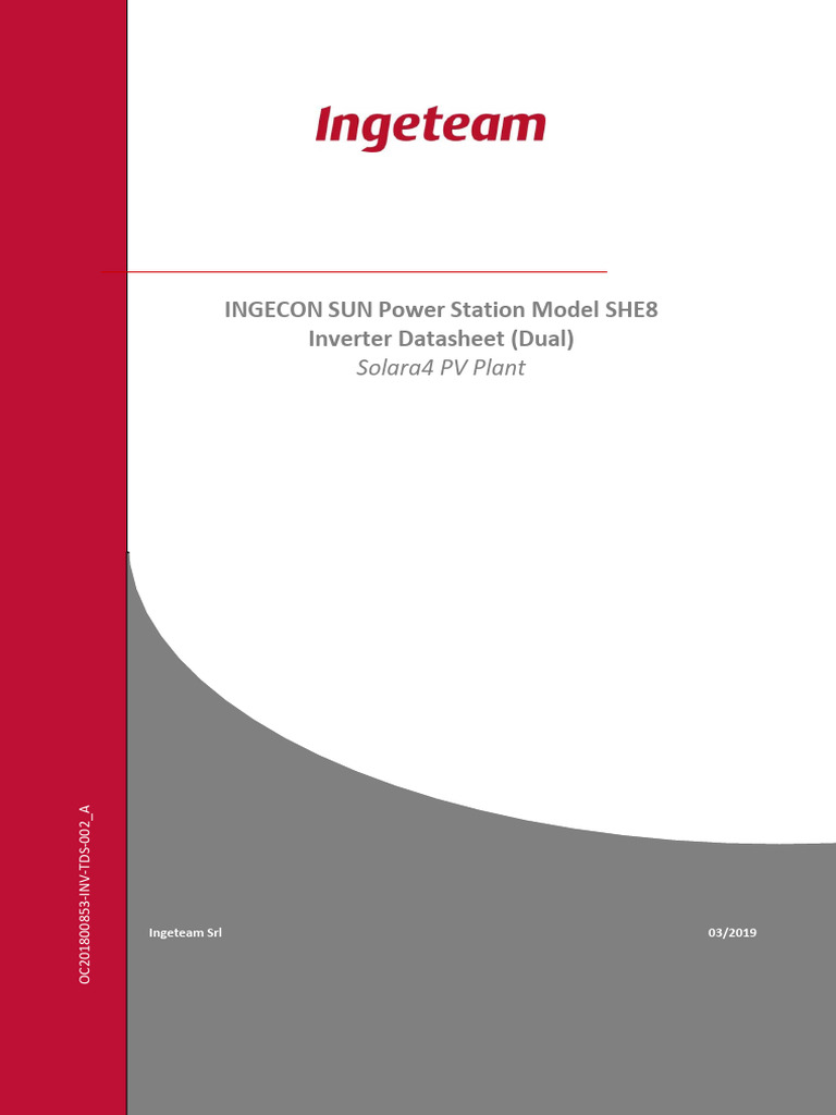 Oc201800853 Inv TDS 002 - A | PDF | Power Inverter | Direct Current