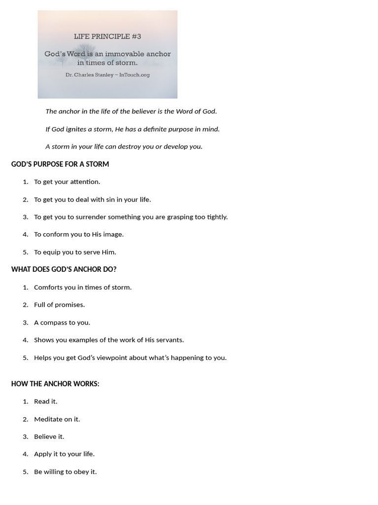 God's Purpose and Power in Life's Storms | PDF