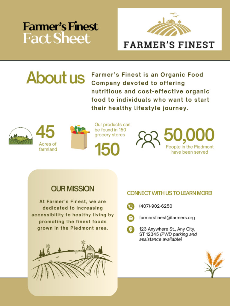 Fact Sheet Media Kit | PDF | Food Industry | Agriculture