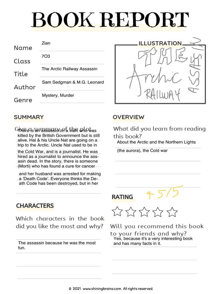 Book Report Template For Kids | PDF