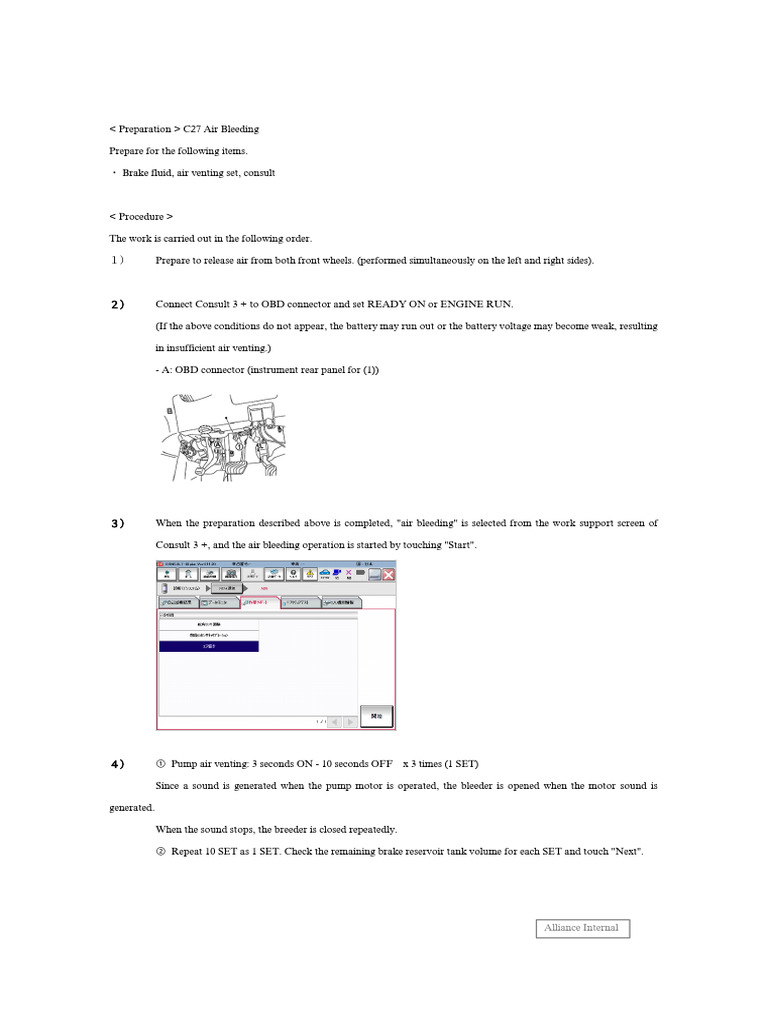 C27 Brake Air Bleeding Procedure Guide | PDF