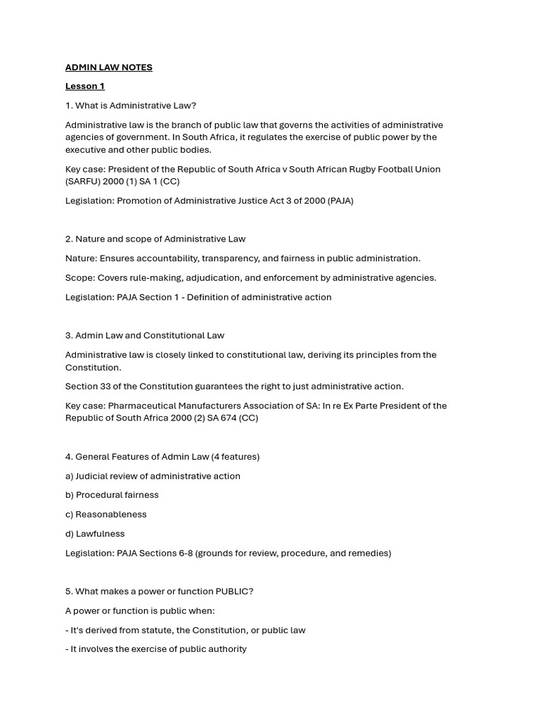 Understanding South African Administrative Law | PDF | Administrative ...