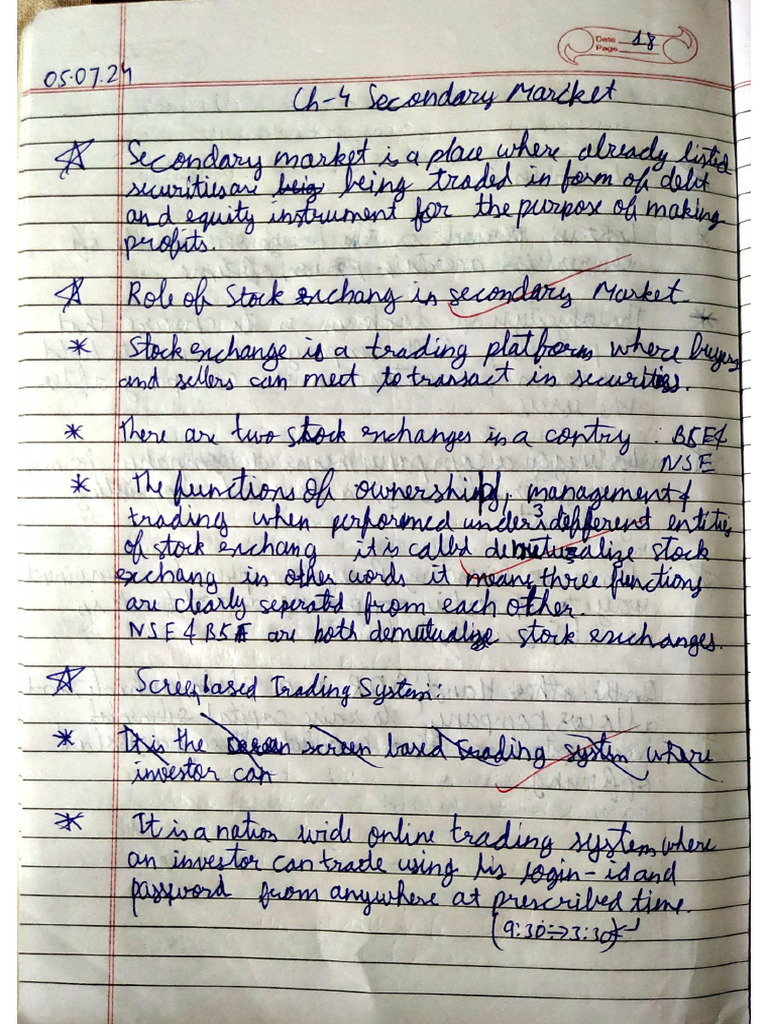 IFM ch-4 Secondary Market | PDF